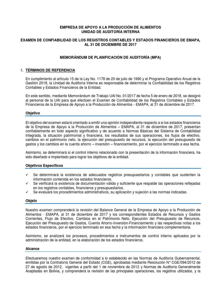 Mpa Emapa | PDF | Auditoría | Contabilidad