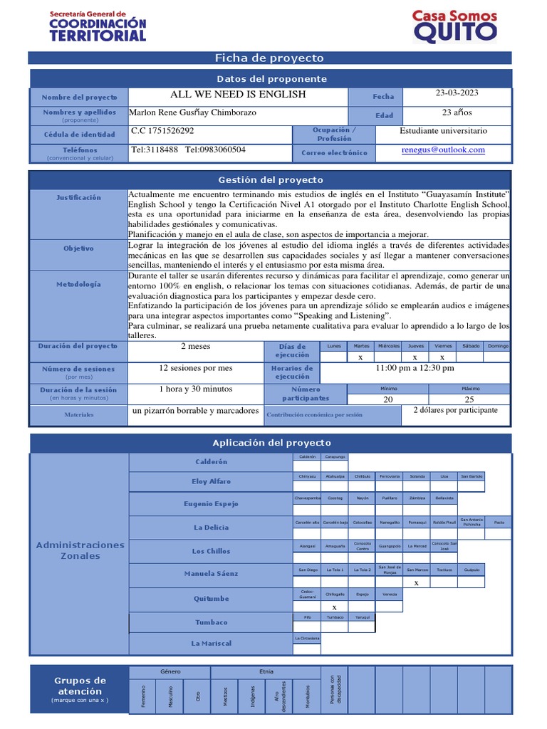 FICHA-PROPUESTA-TALLER-CSQ-2022-1 Marlon Gusñay | PDF