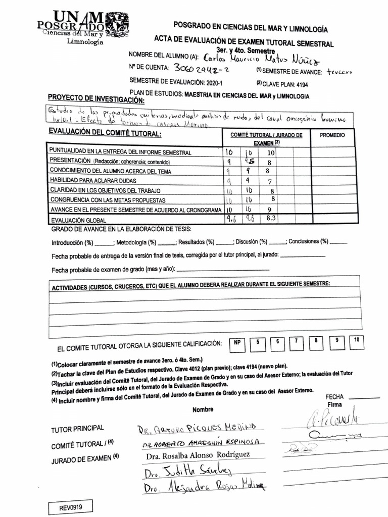 Acta de Evaluación General | PDF