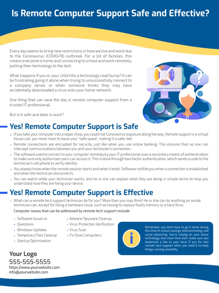 Remote Computer Support Business Flyer | PDF | Computer Virus ...