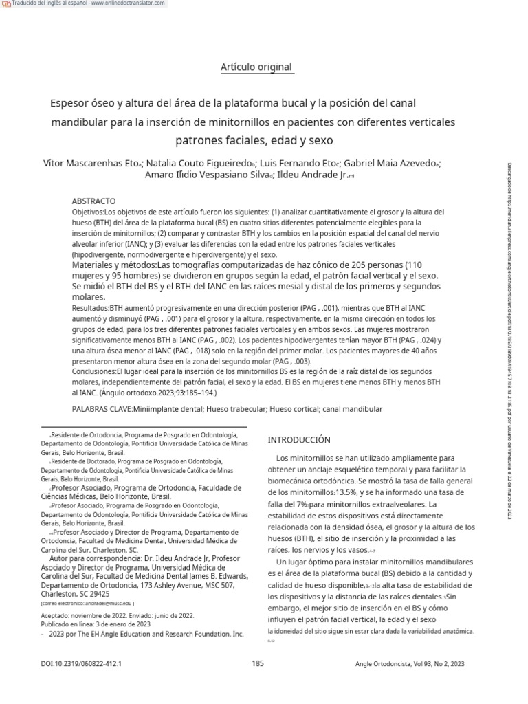Microtornillo en El Shelf Mandibular - En.es | PDF | Hueso | Odontología