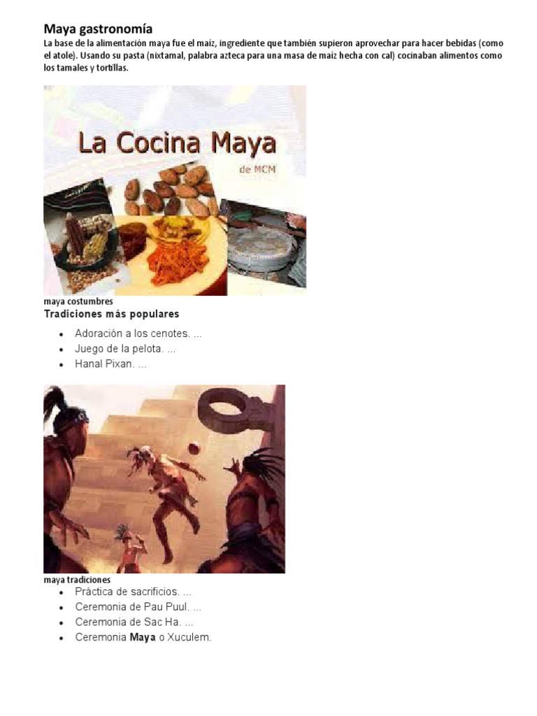 Maya Gastronomía | PDF | Maíz | Cocina de las Americas