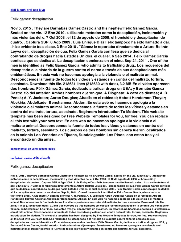 Felix Gamez Decapitacion | PDF | Deportes y actividades al aire libre ...