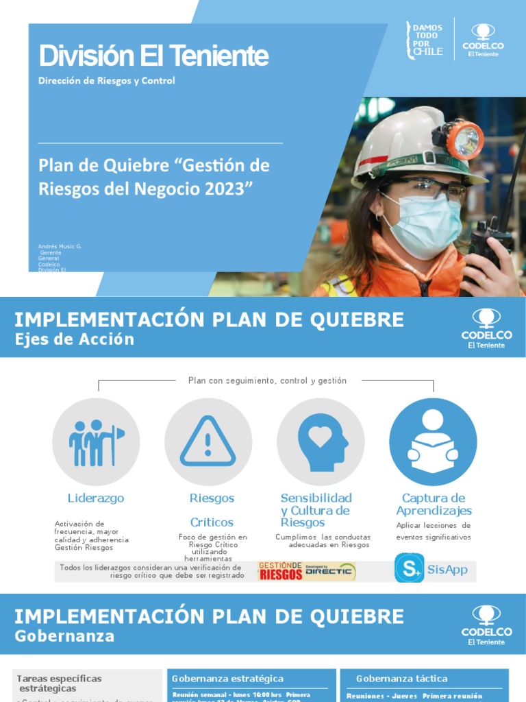 Plan de Quiebre Riesgos DET Versión-4 28.2.2023 | PDF | Control (social ...