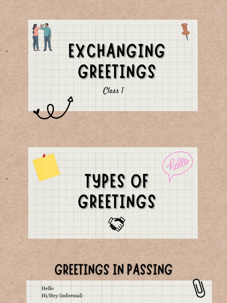 Exchanging Greetings Class I | PDF