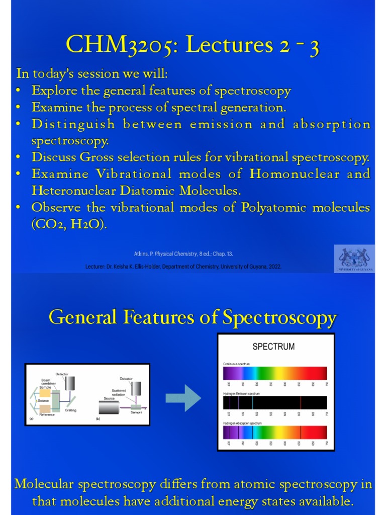 Lecture Hours 3 4 Infrared Spectroscopy Pdf Emission Spectrum Absorption Spectroscopy