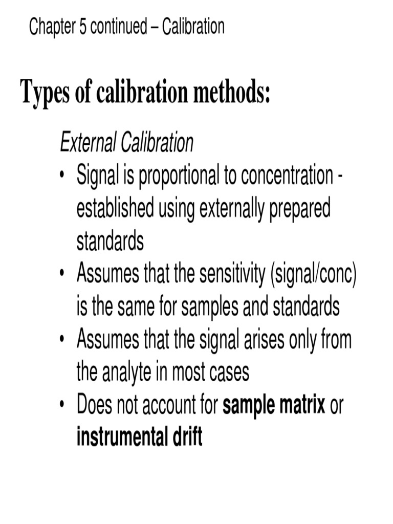 Types of Calibration Methods | PDF | Science | Chemistry Types of Calibration Methods | PDF | Science | Chemistry