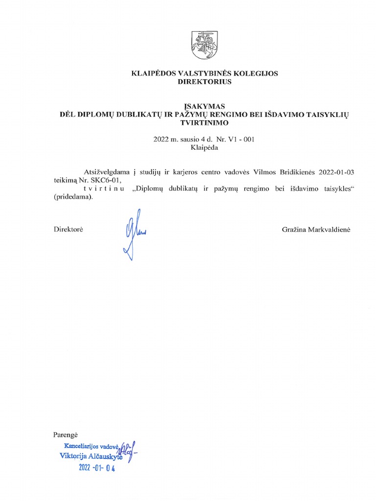 2020-01-04-V1-001-Del-diplomu-dublikatu-ir-pazymu-rengimo-bei-isdavimo ...