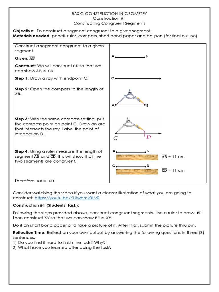 Lesson-8 Construction 1 Congruent Segment-March-6-2023 | PDF