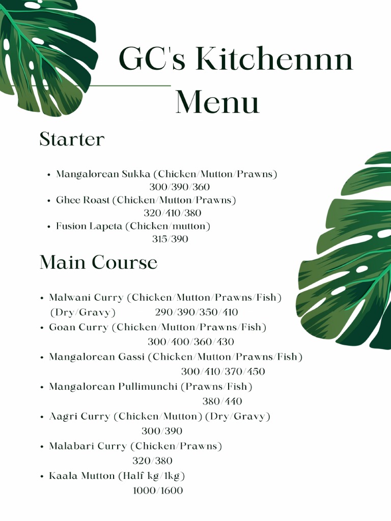 GC'sKitchen Menu - Black | PDF