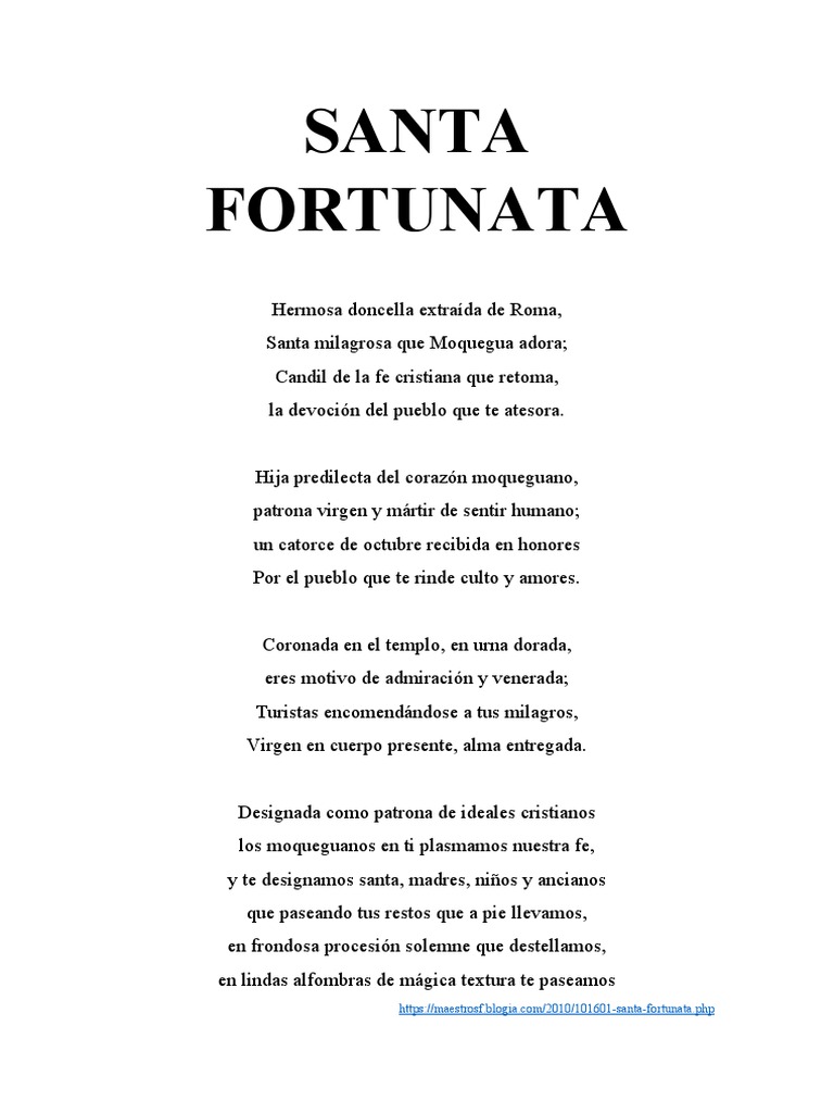 Poema Santa Fortunata | PDF