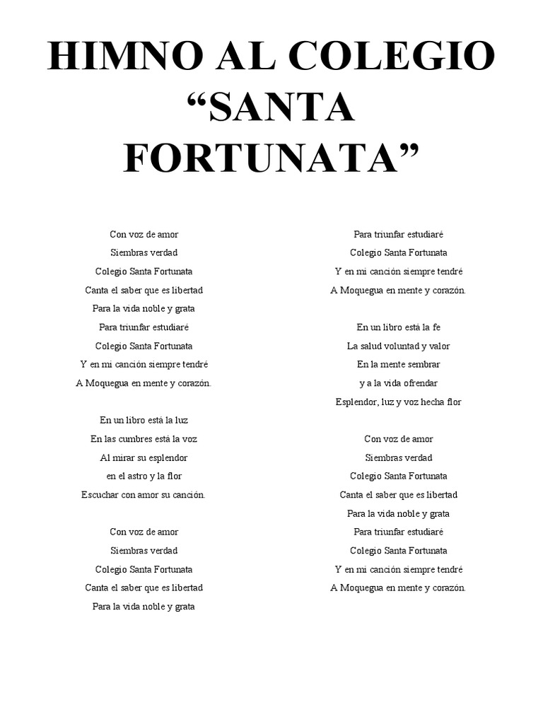 Himno Al Colegio | PDF