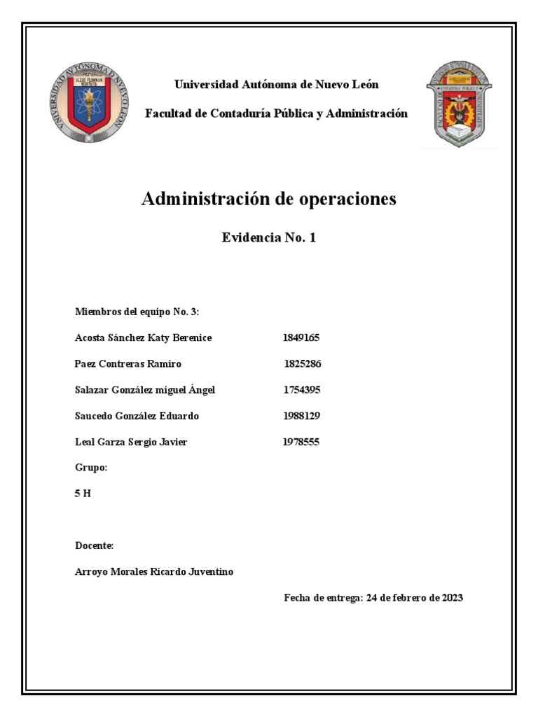 Evidencia 1 Admi. | PDF | Diseño | Producto (Negocio)