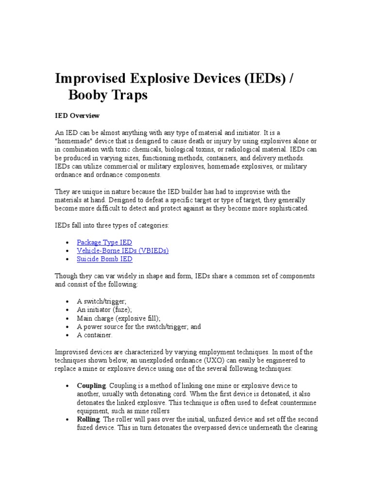 Improvised Explosive Devices | PDF | Improvised Explosive Device | Land ...