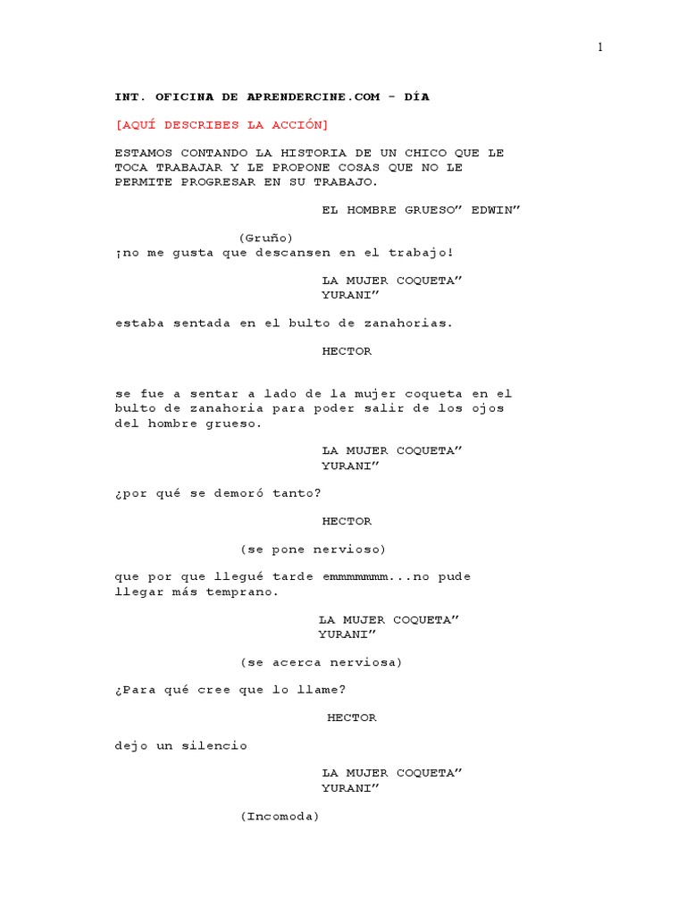 guion-literario-plantilla-word-KAREN, KEVIN, BRAD, JORDAN2 | PDF