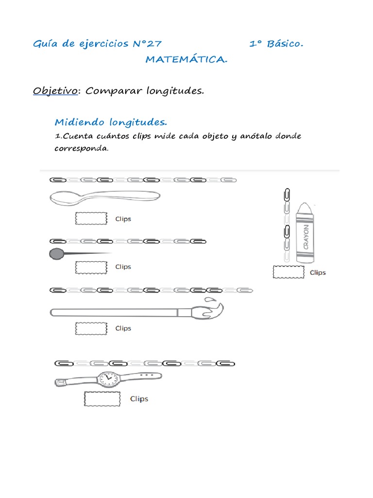 1°-Basico-Guia-Comparar Longitudes | PDF