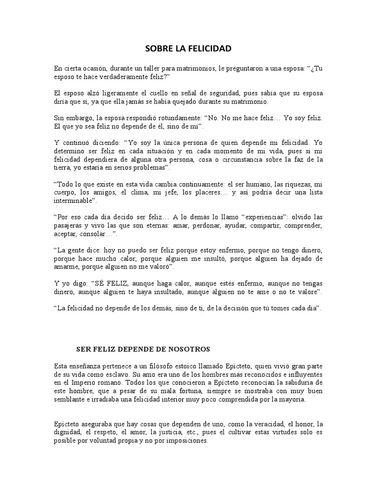Filosofia Sobre La Felicidad (2861) | PDF | Felicidad | Virtud