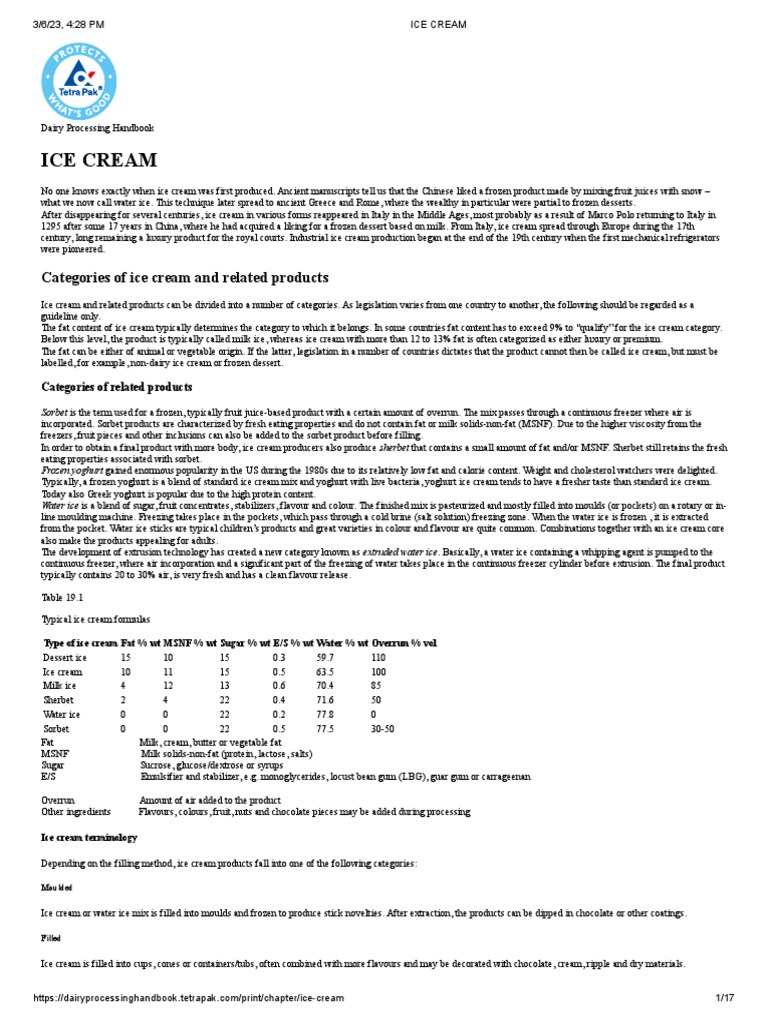 ICE CREAM Dairy Processing Handbook | PDF | Ice Cream | Sugar Substitute