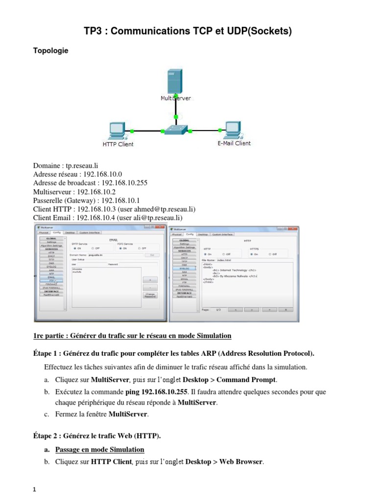 TP3 TCP Udp | PDF | Protocole de transfert hypertexte | Protocole de contrôle de transmission