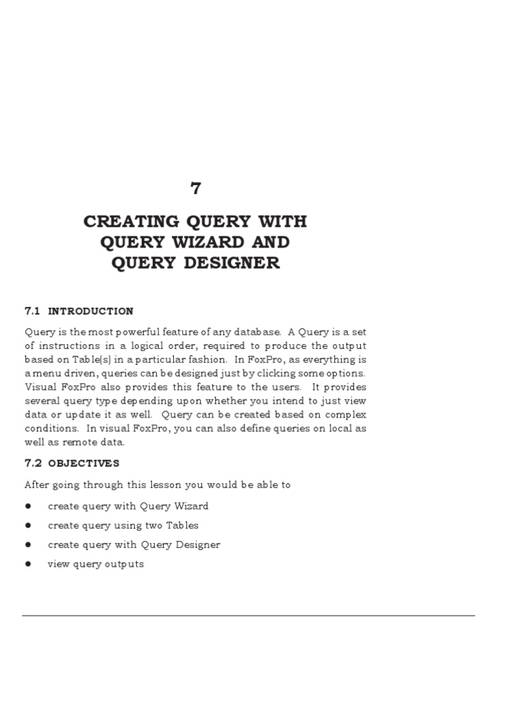 7 Creating Query With Query Wizard and Query Designer: L L L L | PDF ...