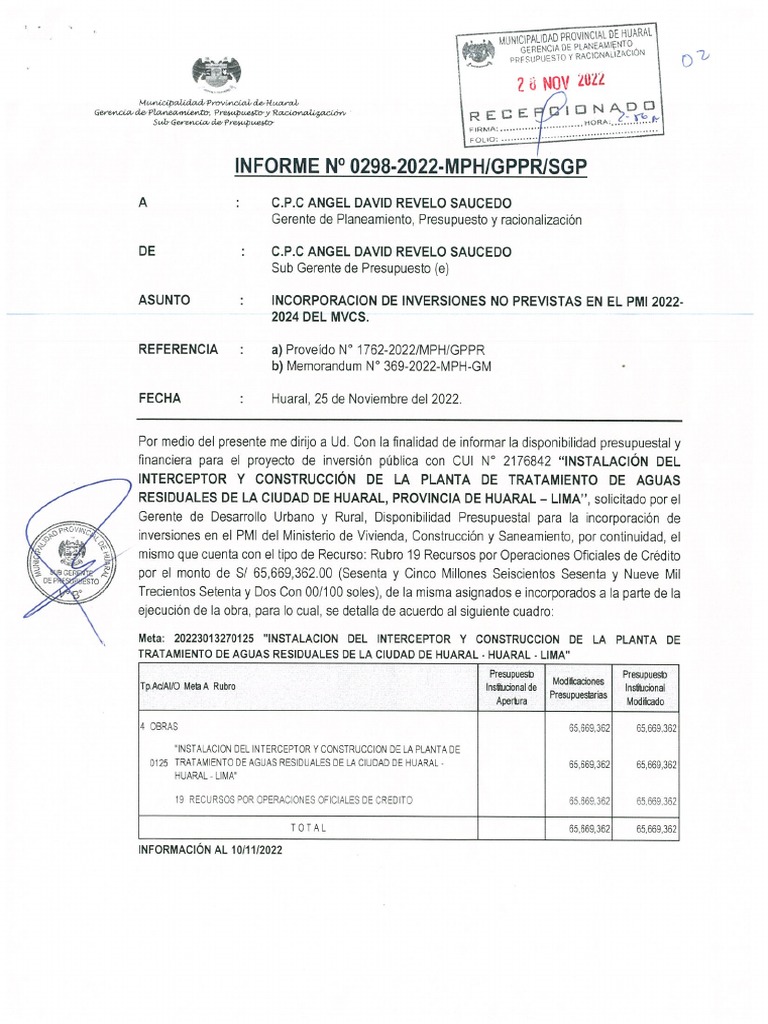 Modelo Informe Presupuestal | PDF