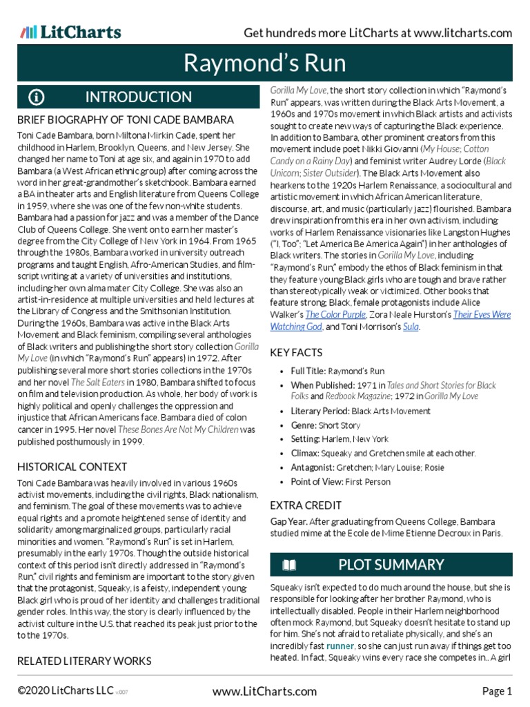 Raymonds Run LitChart | PDF