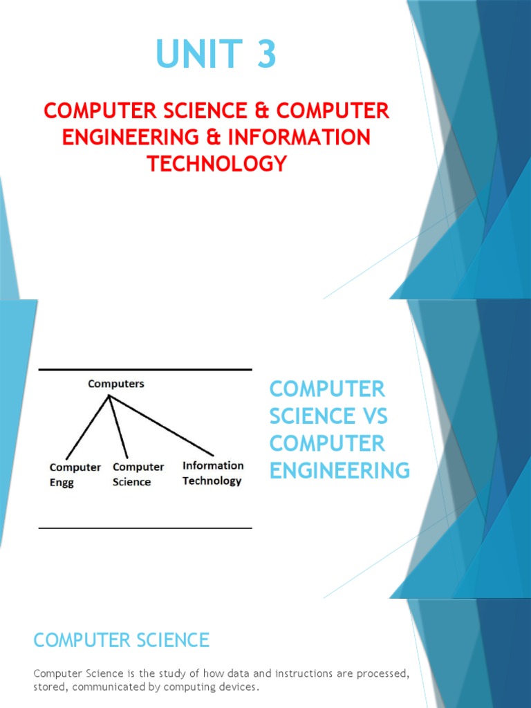 A Potentially Oversimplifying but Useful Distinction: Computer Science vs. Computer Engineering ...