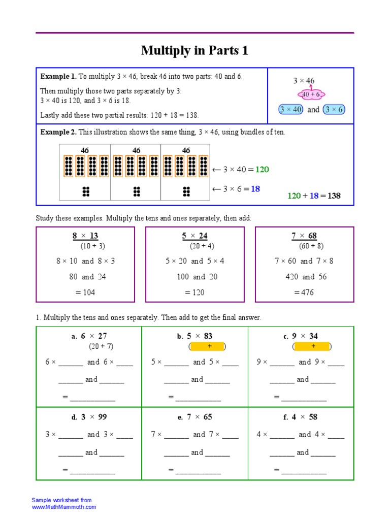 Multiplication 2 Multiply in Parts 1 | PDF | Multiplication | Mathematics