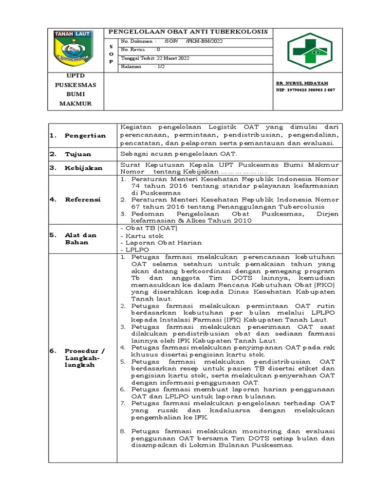 Sop Pengelolaan Obat Pdf