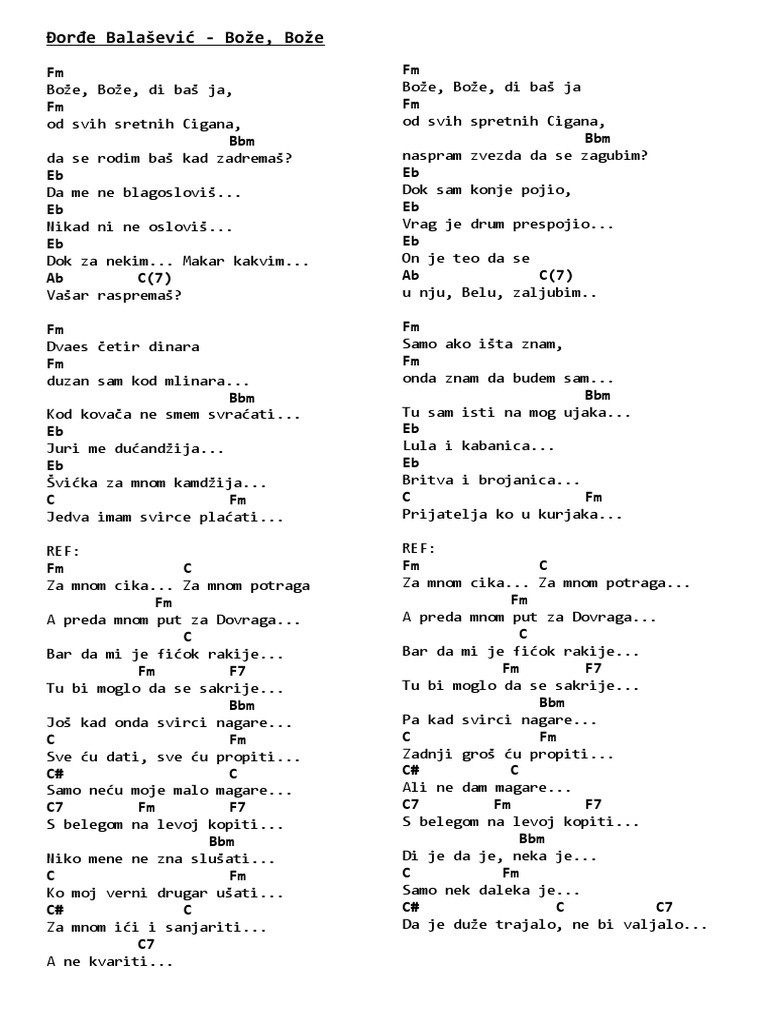 Đorđe Balašević BOZE BOZE | PDF