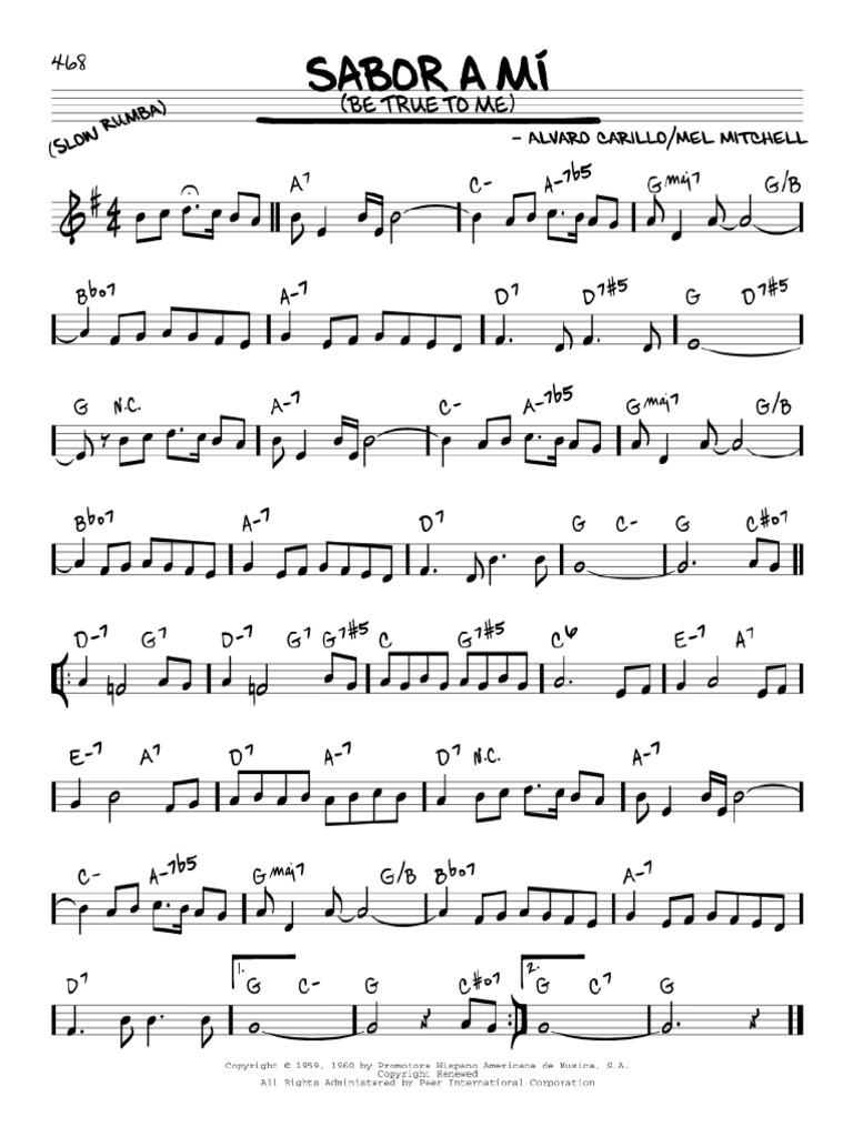 Sabor A Mi Alvaro Carrillo Como Va Del Real | PDF