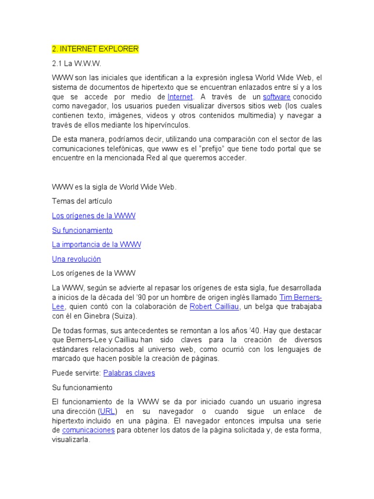 2u Internet Explorer | PDF | Red mundial | Internet y web