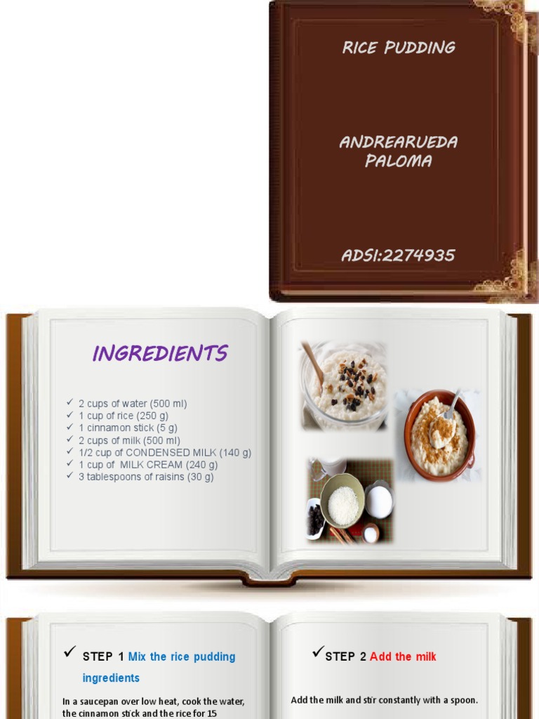 A Sweet Recipe for Traditional Rice Pudding: A Step-by-Step Guide | PDF