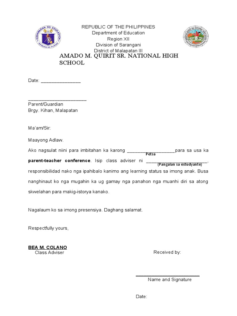 Parent-Teacher Conference Invitation | PDF