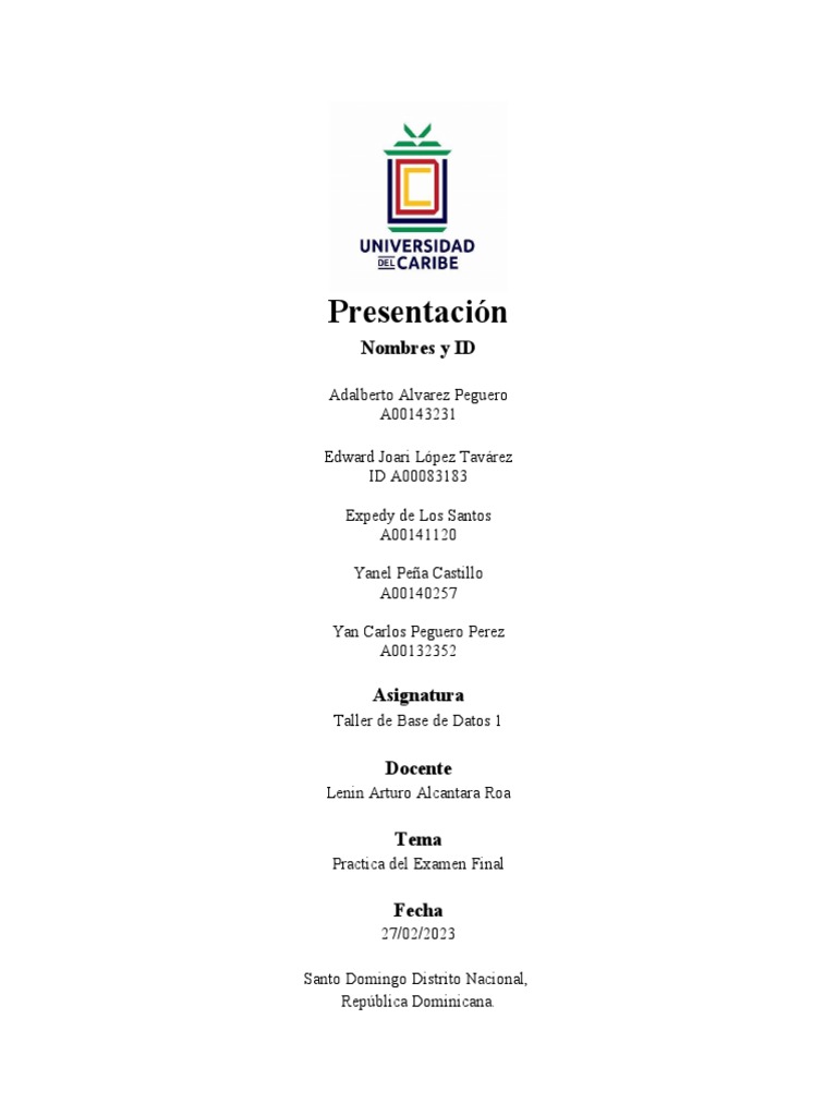 Practica 2-DB | PDF | SQL | Datos de computadora