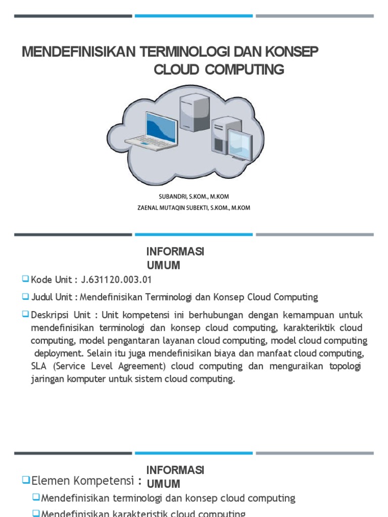 1 Mendefinisikan Terminologi Dan Konsep Cloud Computing | PDF | Bisnis | Teknologi & Rekayasa