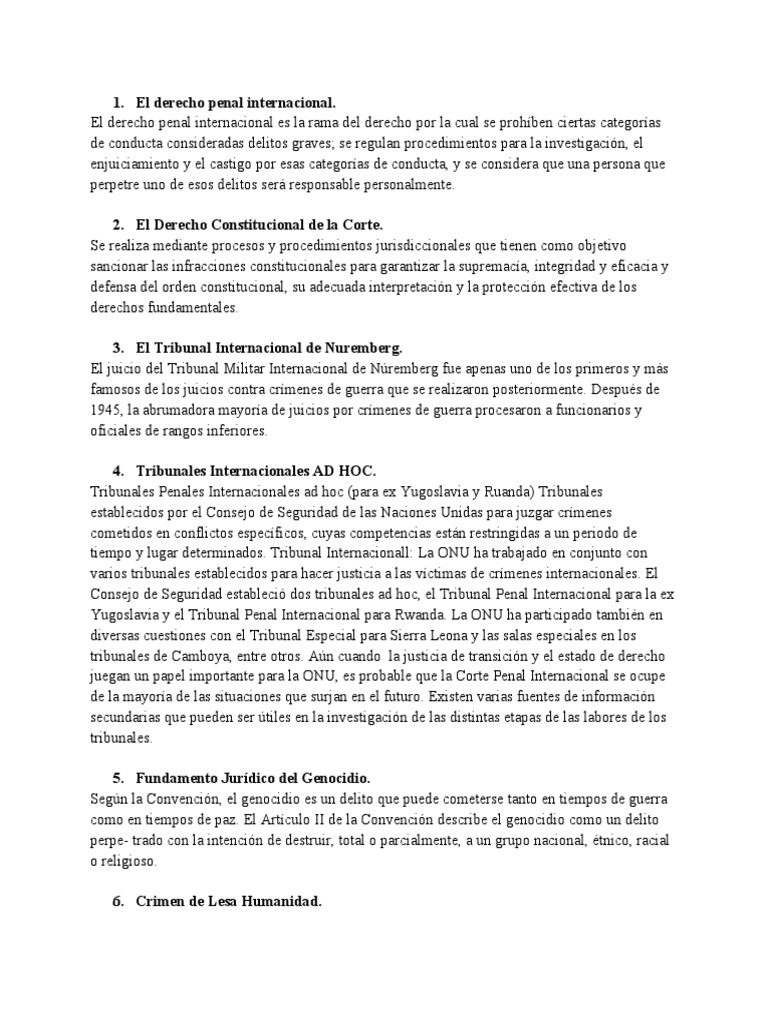 Tarea Unidad 6 Der Internacional | PDF | Corte Criminal Internacional ...