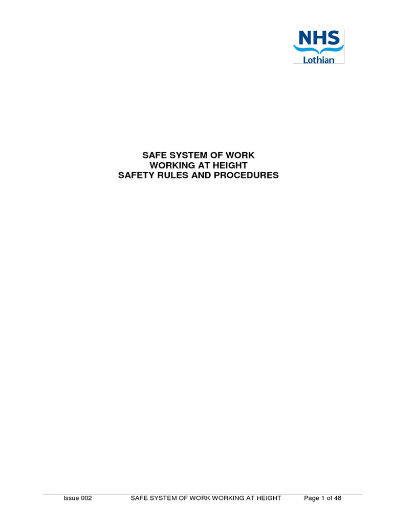 Safe System of Work Working at Height Baru | PDF