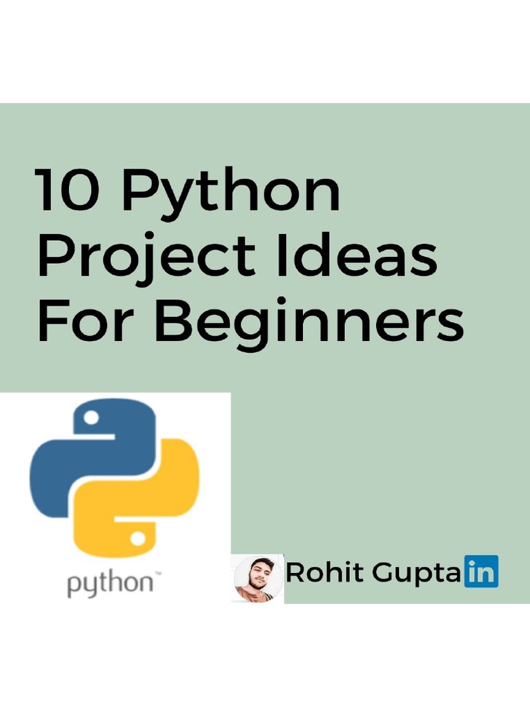 Python Project Ideas For Beginners | PDF