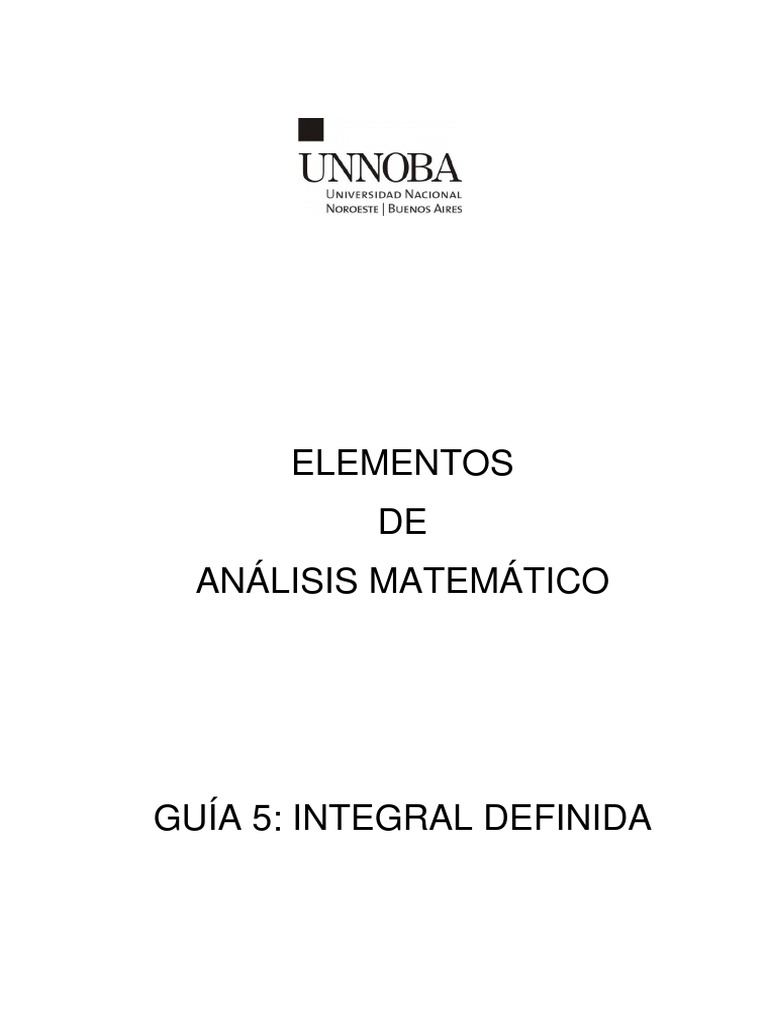 Guia 5 Integrales Definidas | PDF | Integral | Matemática Elemental
