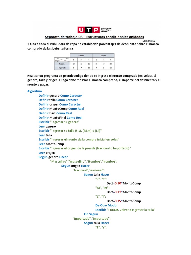Separata de Trabajo 08 | PDF