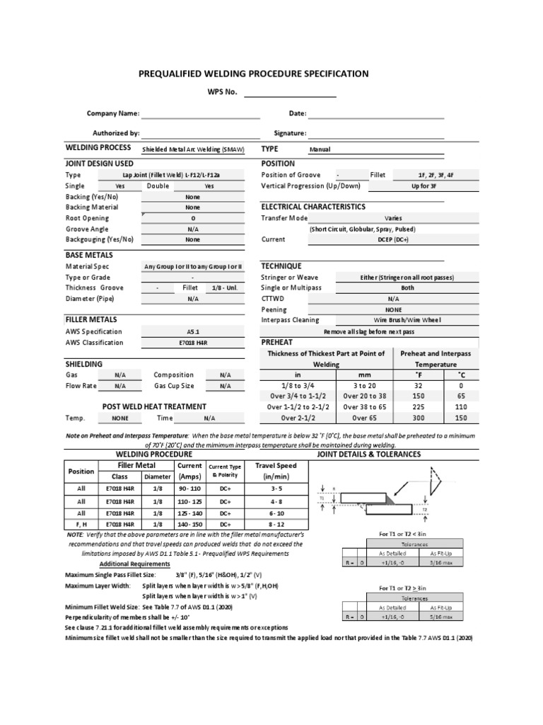 PREQUALIFIED WELDING PROCEDURE SPECIFICATION | PDF | Construction | Welding