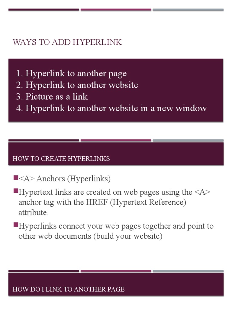 How To Create Hyperlinks | PDF | Career & Growth | Computers