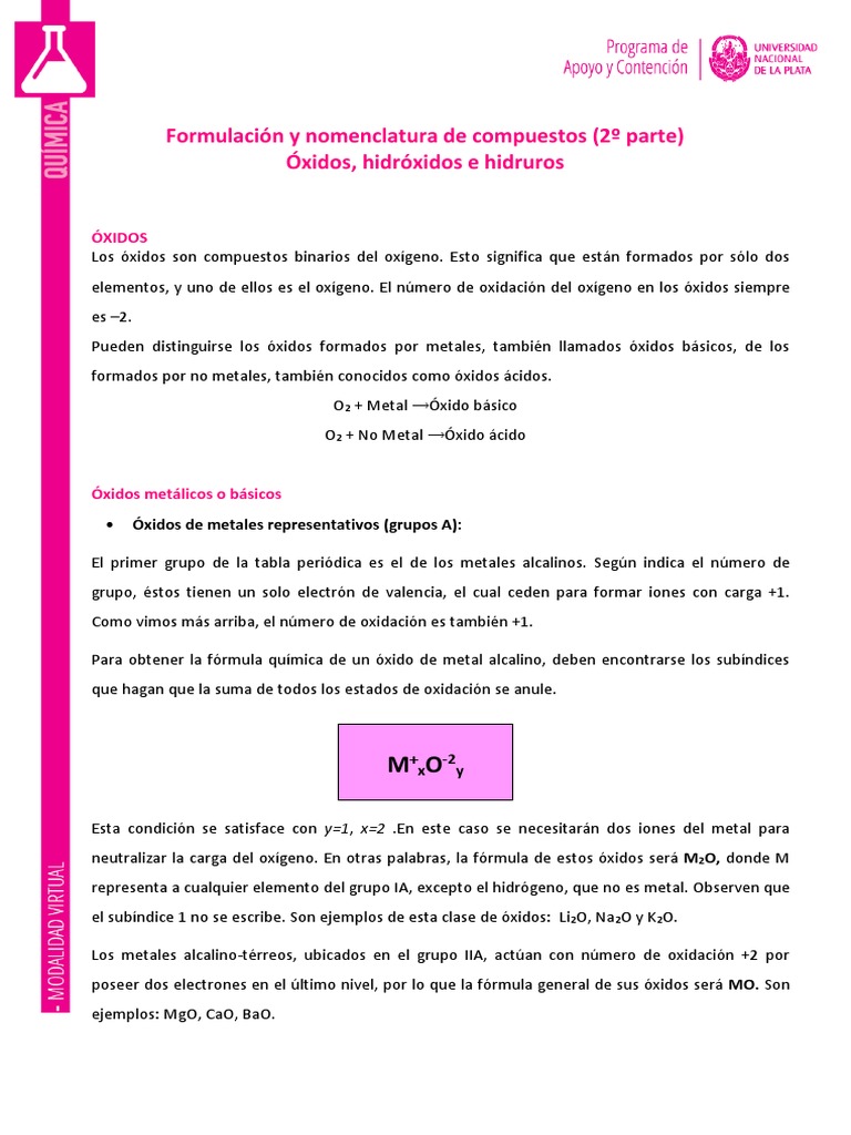 5.2 - Clase 5 2° Parte Formulación y Nomenclatura Comp. Inorg. | PDF ...