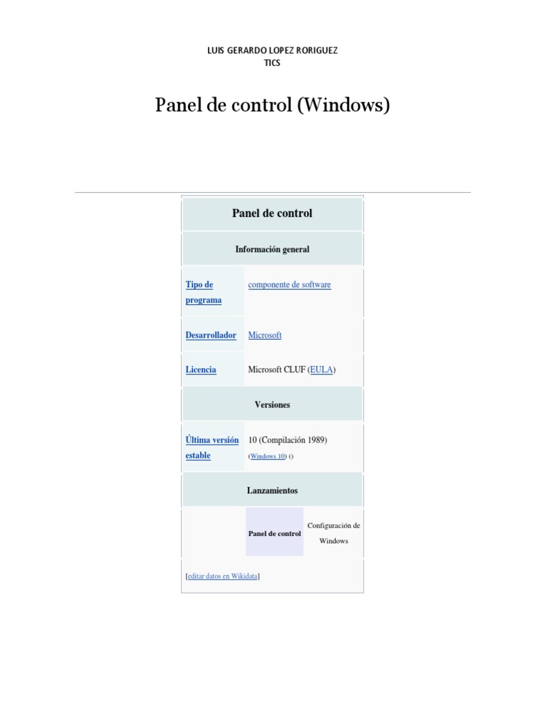 Panel de Control | PDF | Microsoft Windows | Windows 7