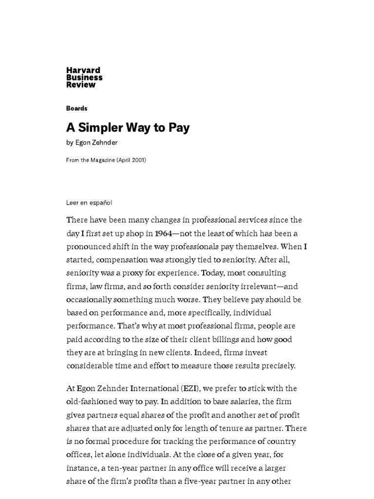 2001 Zehnder A Simpler Way To Pay | PDF | Cost Of Living | Salary 2001 Zehnder A Simpler Way To Pay | PDF | Cost Of Living | Salary