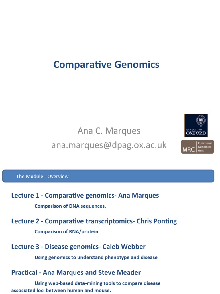 Comparative Genomics 2 - PART 1 | PDF | Genome | Genetics