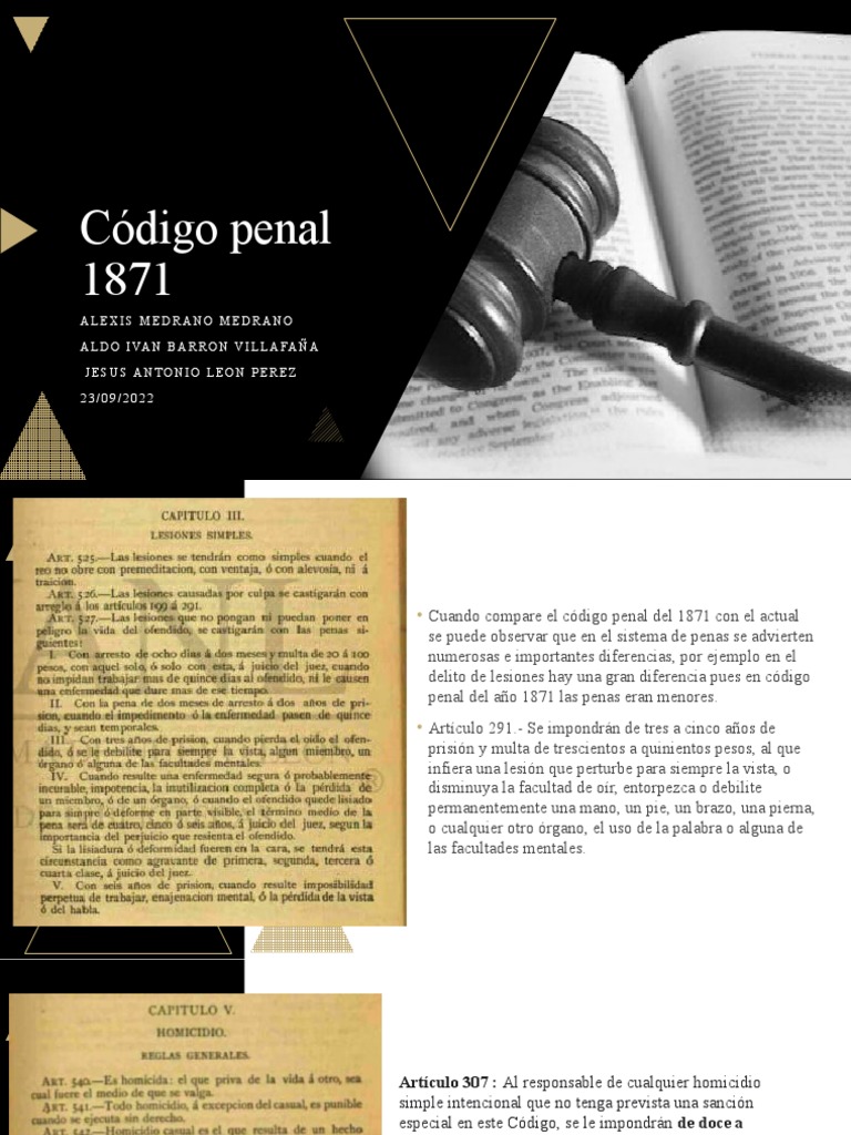 Comparativa del Código Penal de 1871 | PDF