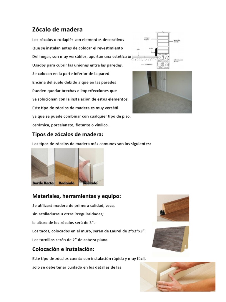 Zócalos | PDF | Madera | Materiales