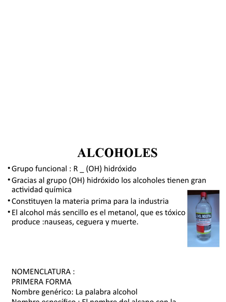 Alcoholes Química Tercero Bgu Pdf Metanol Alcano